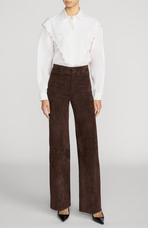 FRAME FRAME Slim Palazzo Pocket Suede Leather Wide Leg Pants